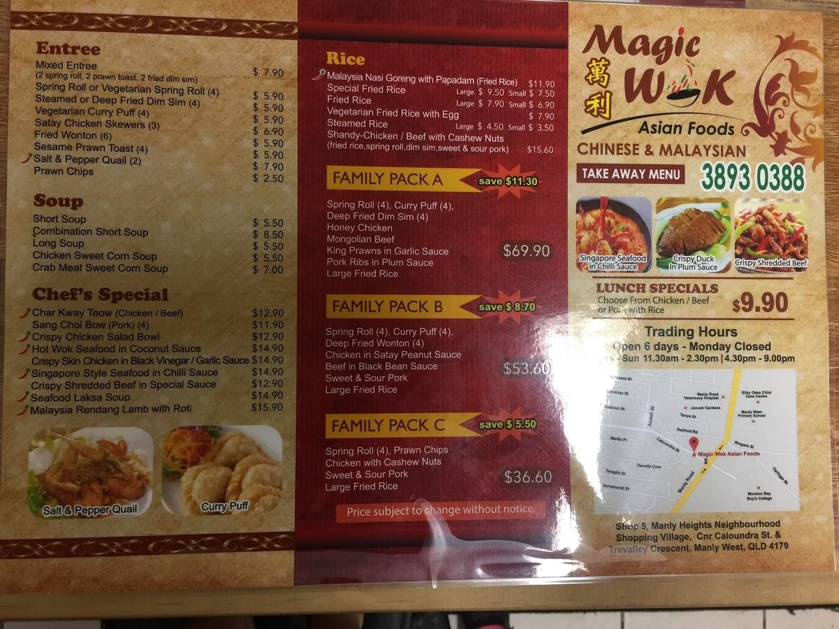 Menu at Magic Wok Asian Foods fast food, Manly West