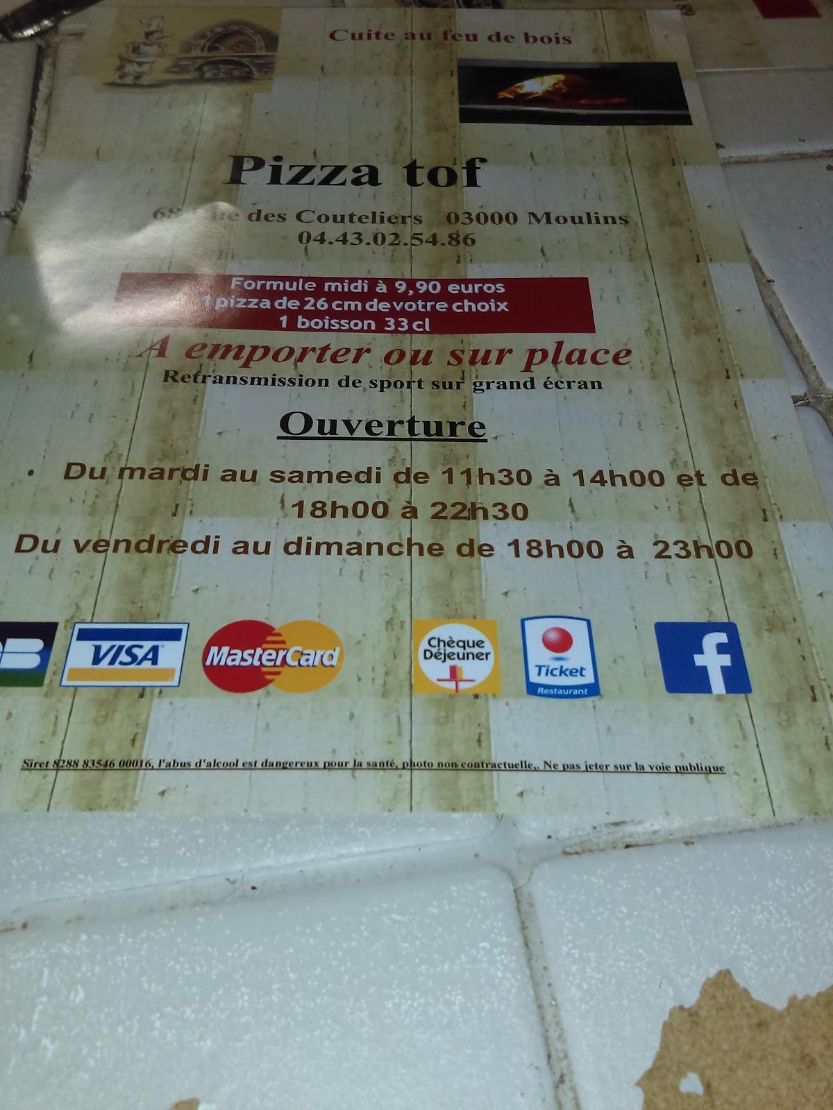 Menu at Presto'Pizz Chuzel pizzeria, Moulins