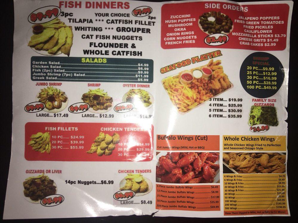 Menu at Red Shark Fish and Chicken restaurant, Augusta, Tobacco Rd