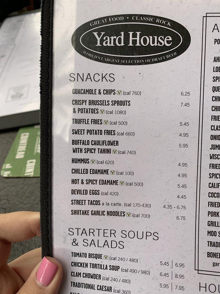 Menu at Yard House pub & bar, Phoenix, N Tatum Blvd