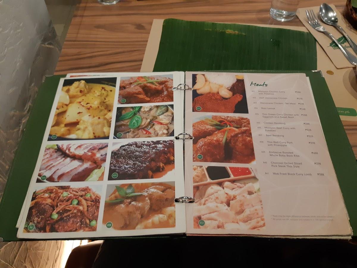 Menu at Banana Leaf restaurant, Pasig, 1600 Meralco Ave