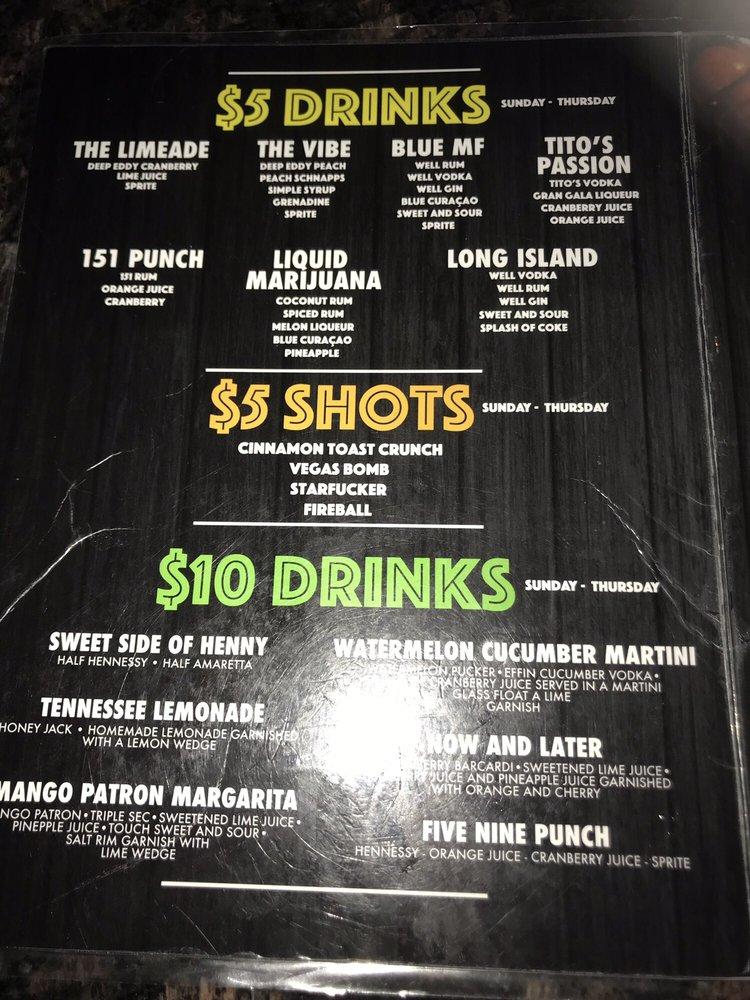 Menu at Five Nine pub & bar, Houston