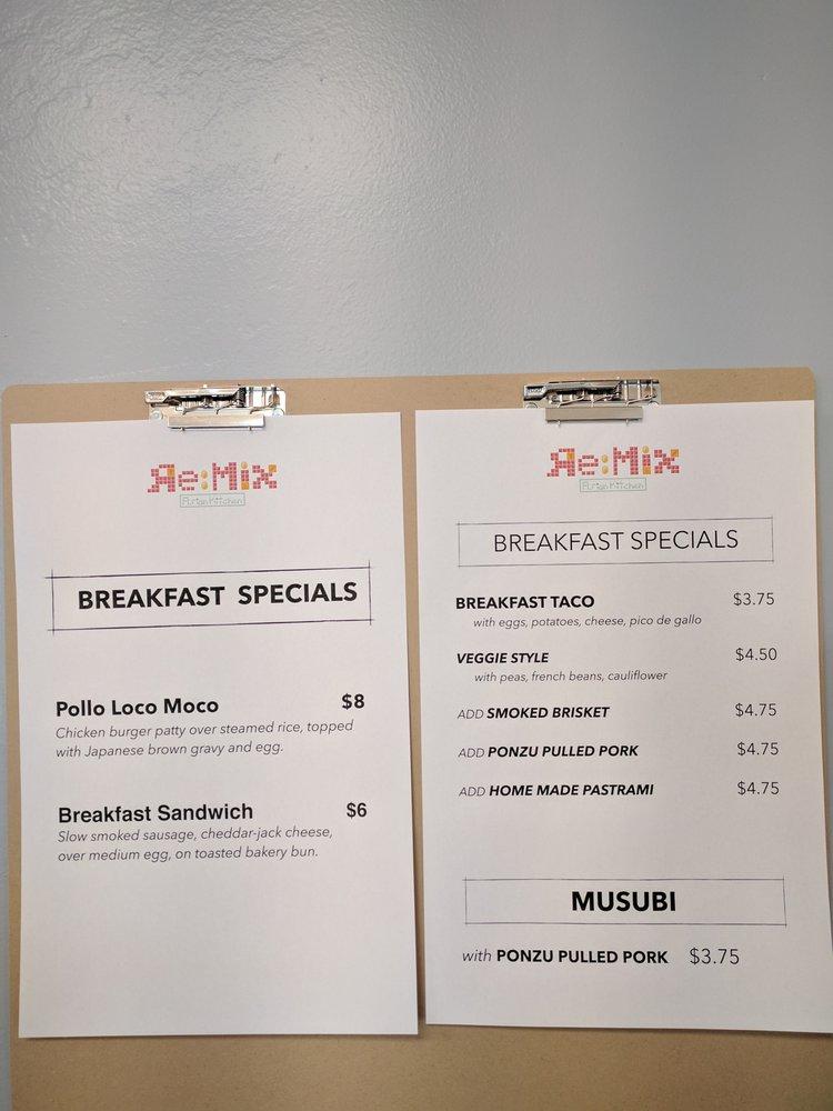 Menu at ReMix Asian Kitchen & Ramen restaurant, Bakersfield
