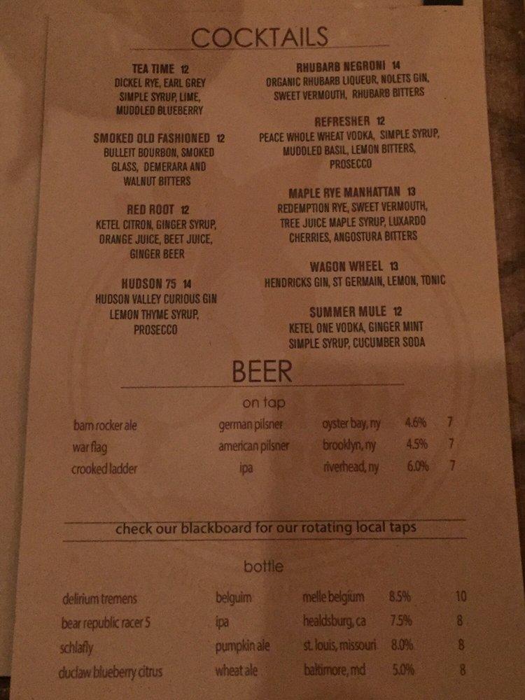 Menu at Rustic Root restaurant, Woodbury