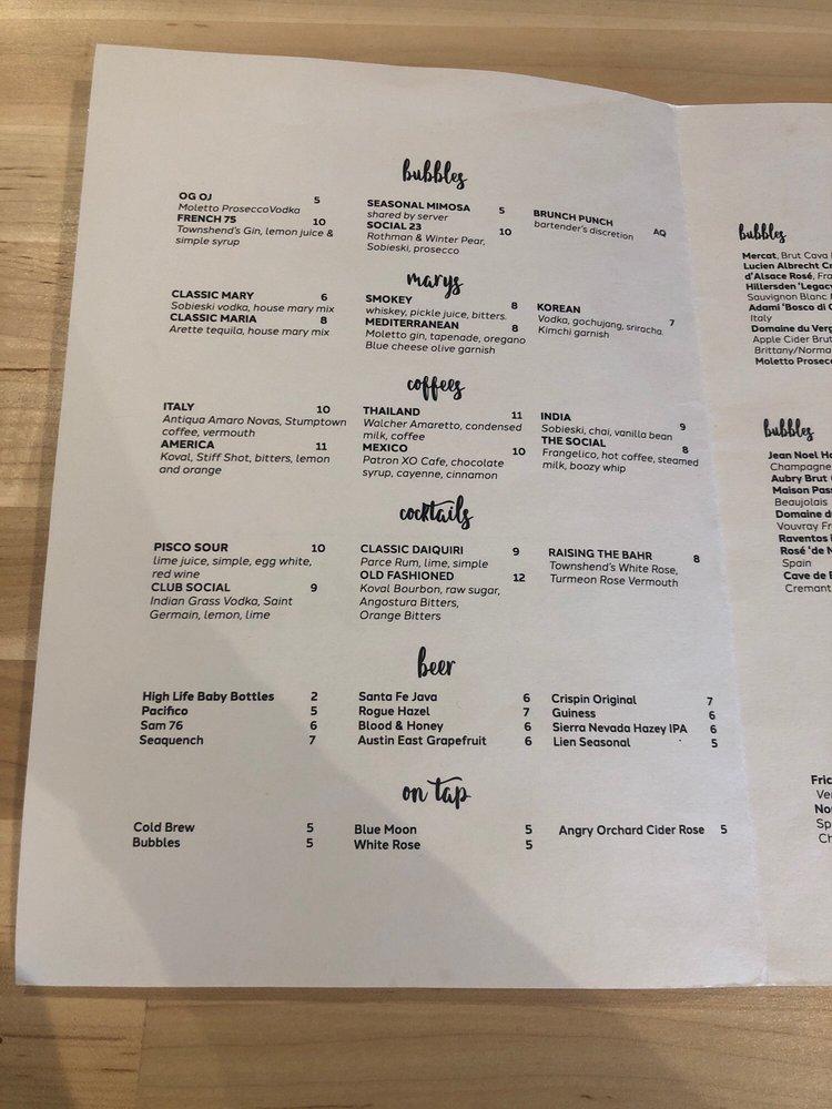 Menu at Social Deck + Dining restaurant, Oklahoma City