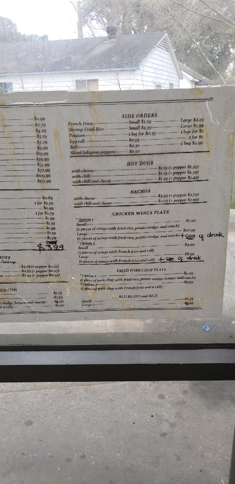 Carta del restaurante Triplet's Blue Store II, Baton Rouge