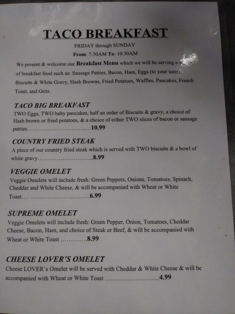 Menu at Taco City restaurant, Sellersburg