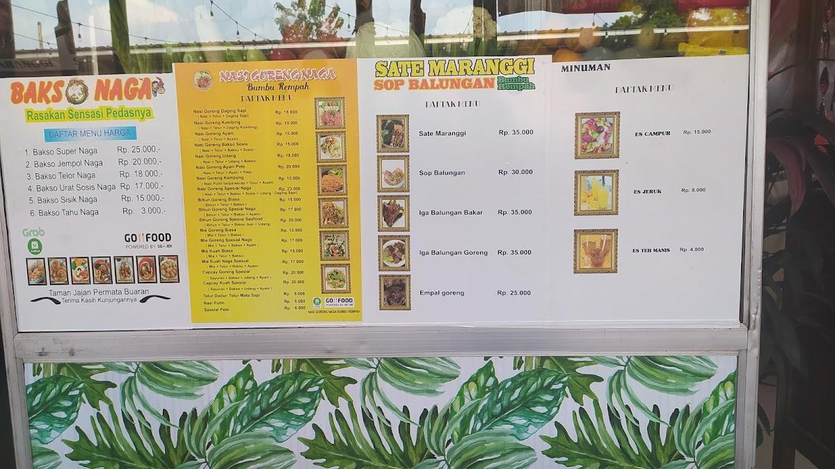 Menu at Taman Jajan Permata Arsenta restaurant, South Tangerang