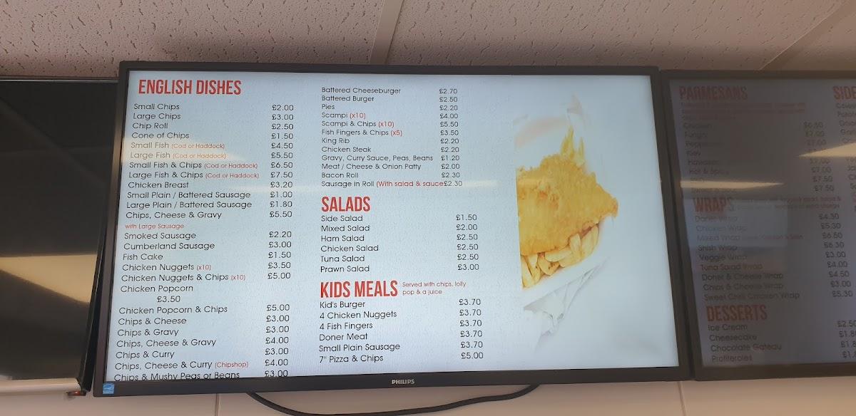 Menu at Warwick Fish & Chips fast food, Carlisle