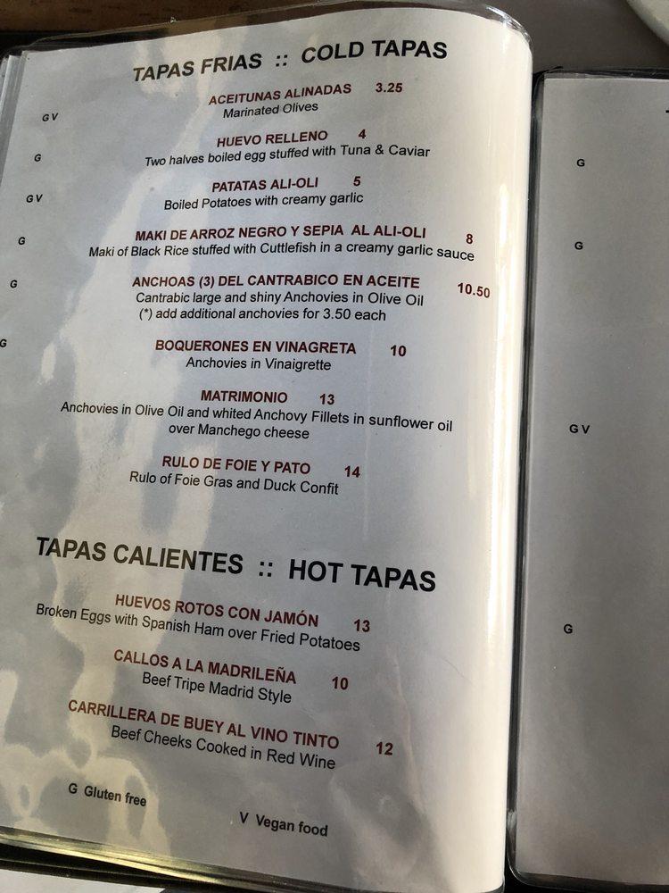 Carta de Xixón Spanish Restaurant, Miami
