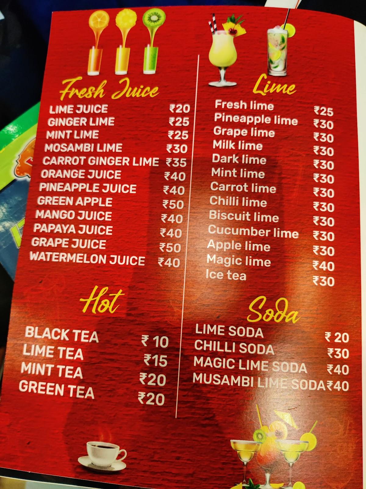 Menu at ALMAZ BBQ, Kazhakkoottam
