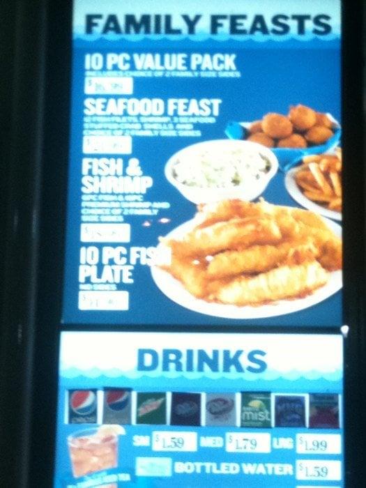 Menu at Captain D's fast food, Alexandria