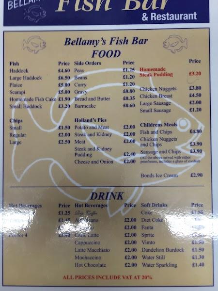 Menu at Carleton restaurant, Poulton-le-Fylde