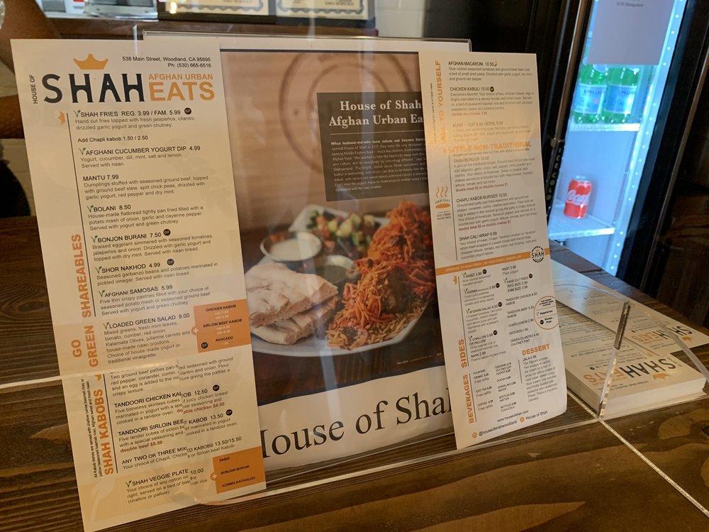 Menu at House Of Shah Afghan Urban Eats restaurant, Woodland