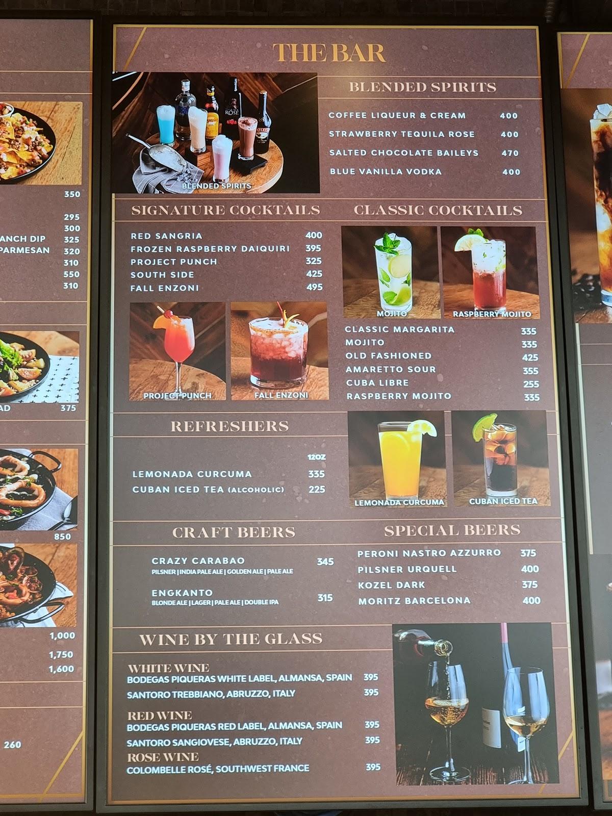 Menu at The Rooftop pub & bar, Bacoor