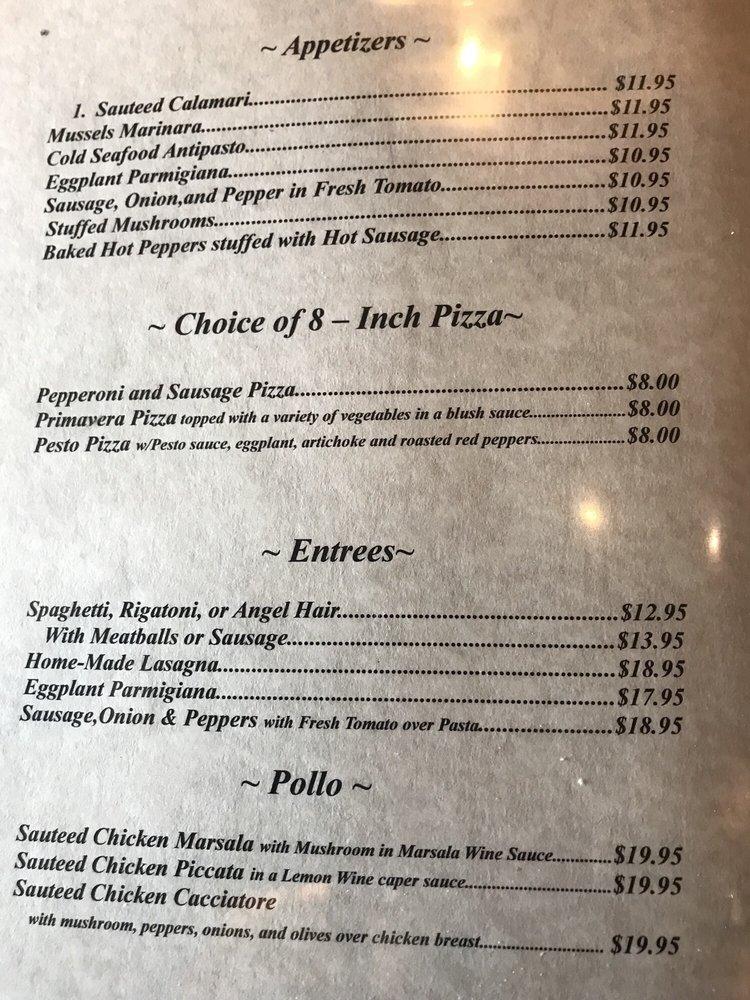Menu at Aldo's Restaurant, Brooklyn, Memphis Ave