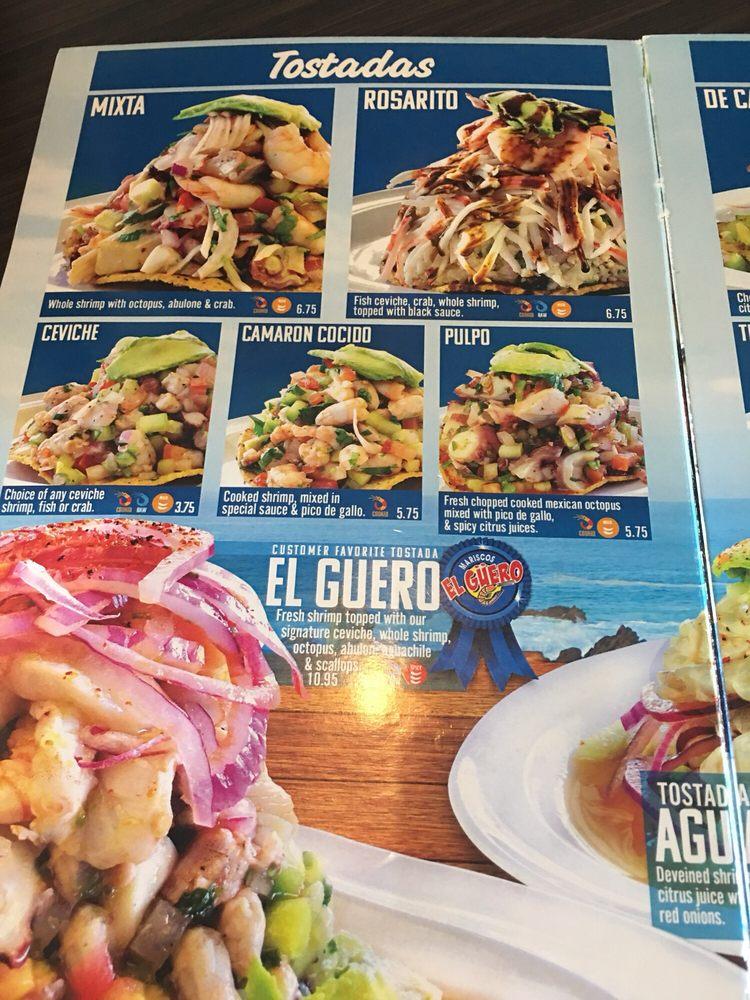 Menu at Mariscos El Guero Baja Style Ceviche Bar, Chino Hills