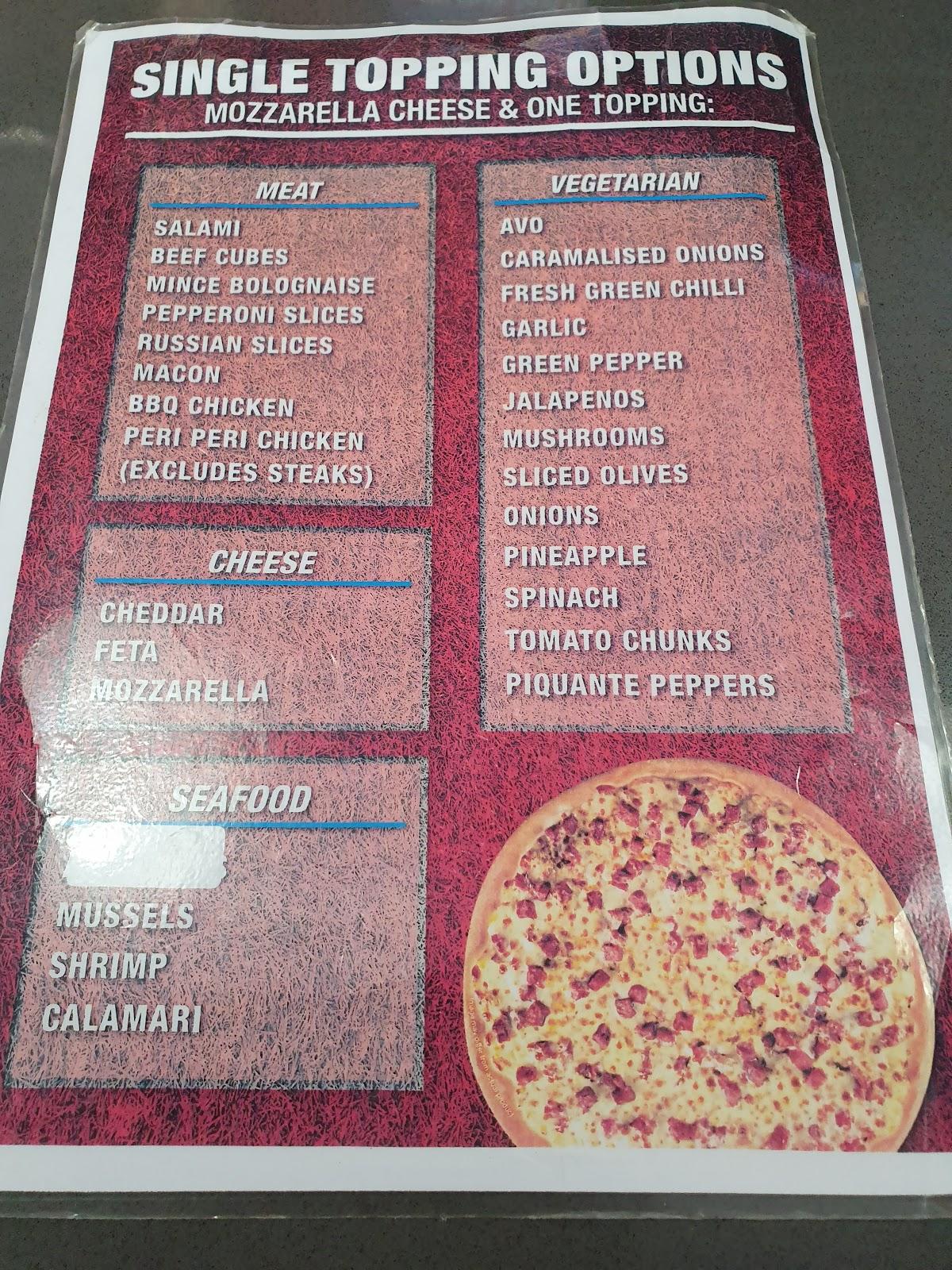 Speisekarte von Roman's Pizza Ormonde, Johannesburg