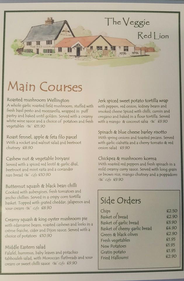 Menu at The Walnut Tree restaurant, Eye, Norwich Rd