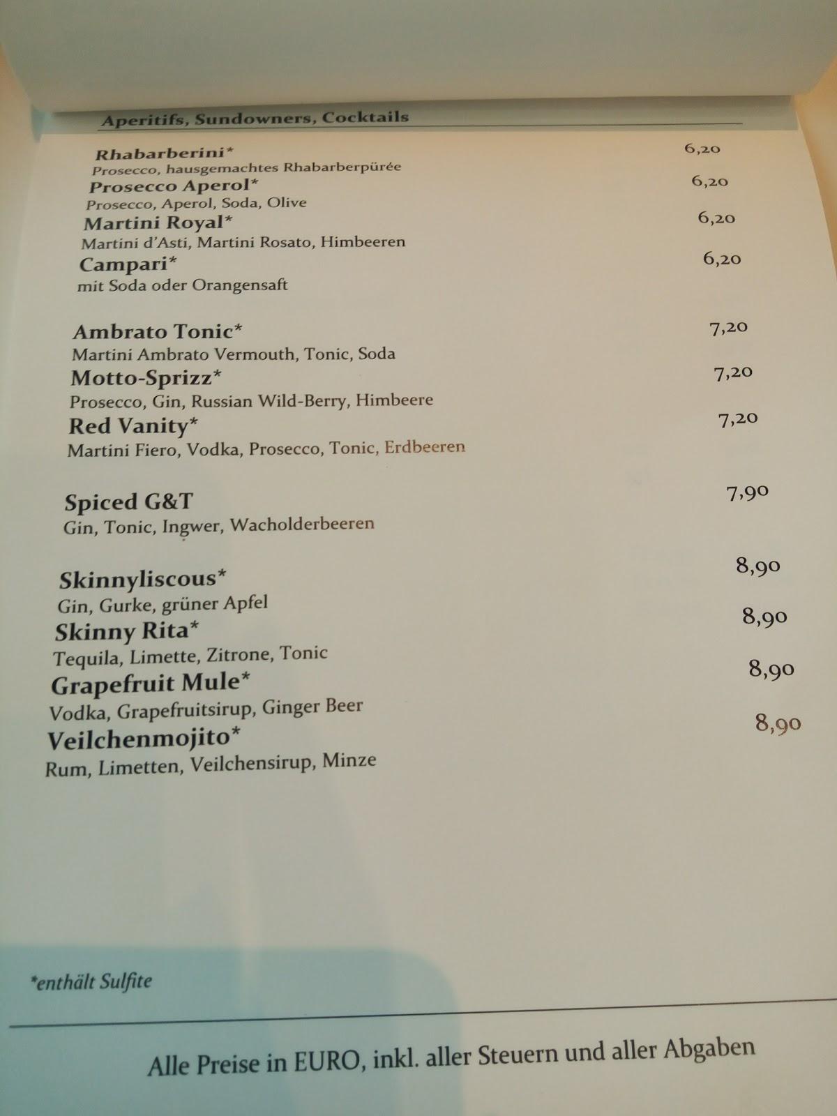 Menu at Café & Restaurant Motto am Fluss, Vienna