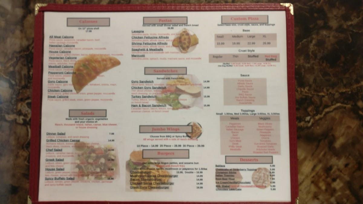 Menu at Fili's Pizza pizzeria, Bethel