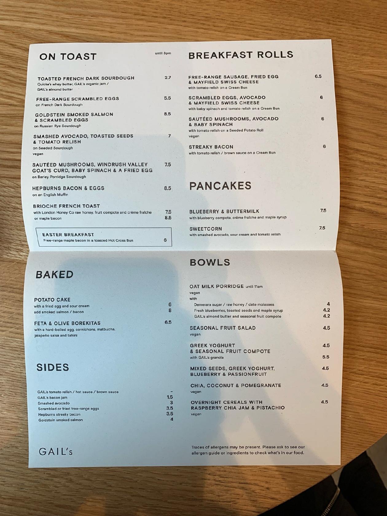 Menu At GAIL s Bakery Wokingham Wokingham Menu At GAIL s Bakery Wokingham Wokingham