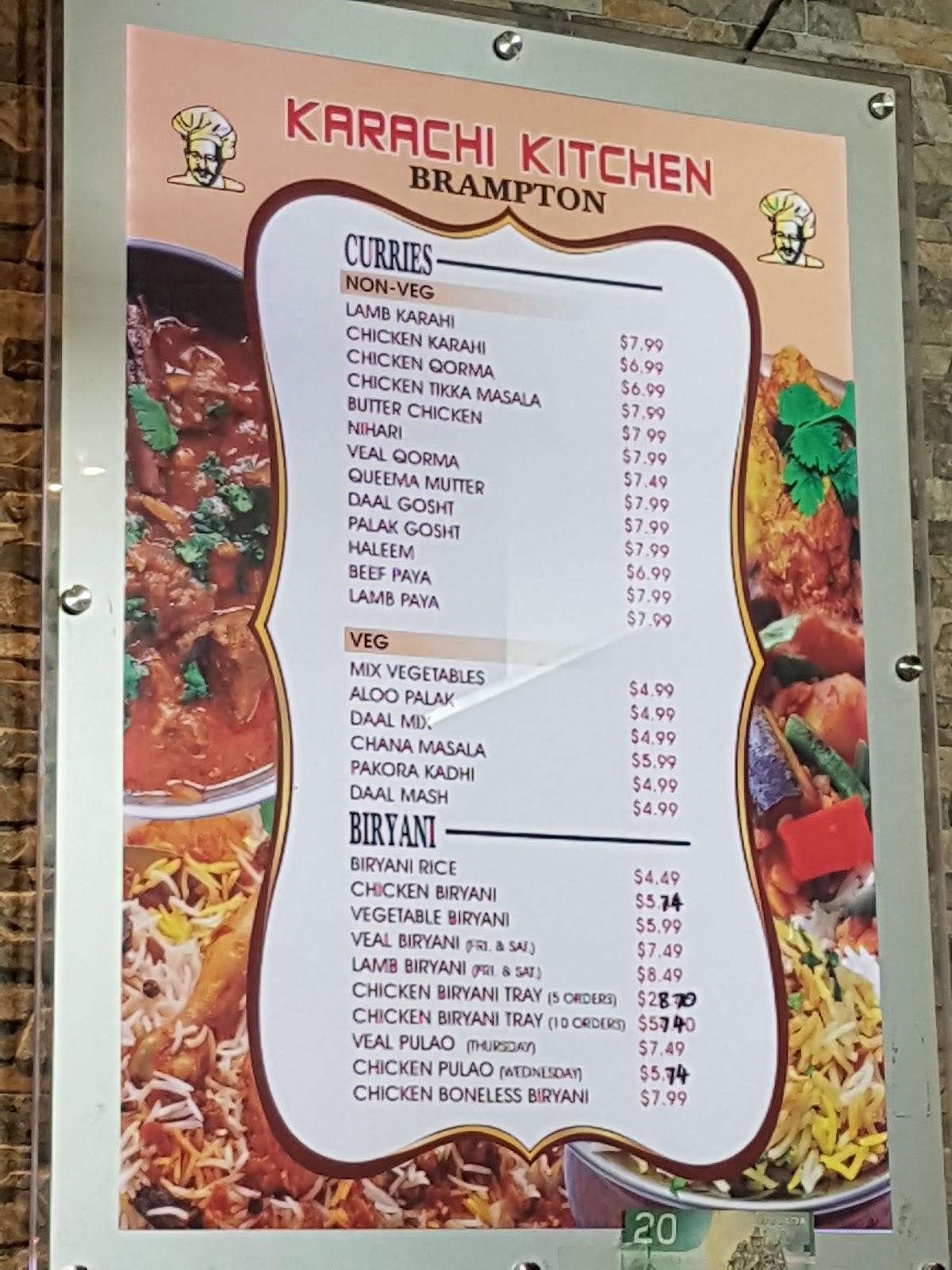 Menu at Karachi Kitchen restaurant, Brampton, 20 Red Maple Dr