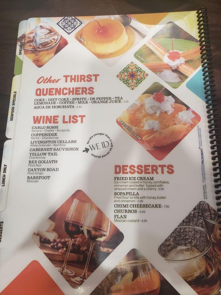 Menu at Plaza del Sol restaurant, Mount Airy, Woodland Dr