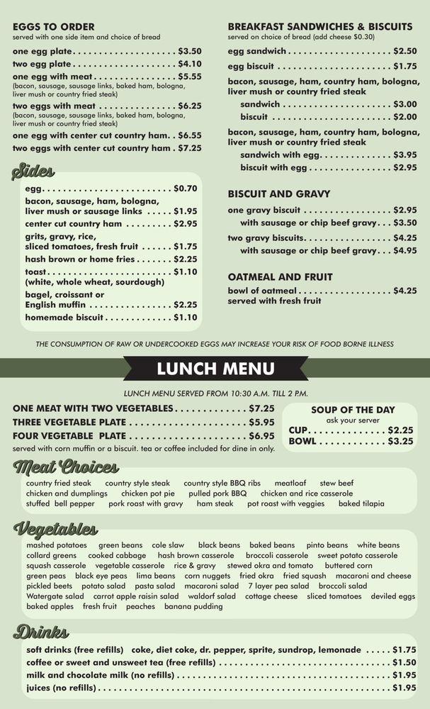 Menu at The Hen & Egg restaurant, Newton