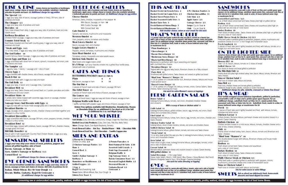 Menu at Rise & Dine Cafe, Chesterland