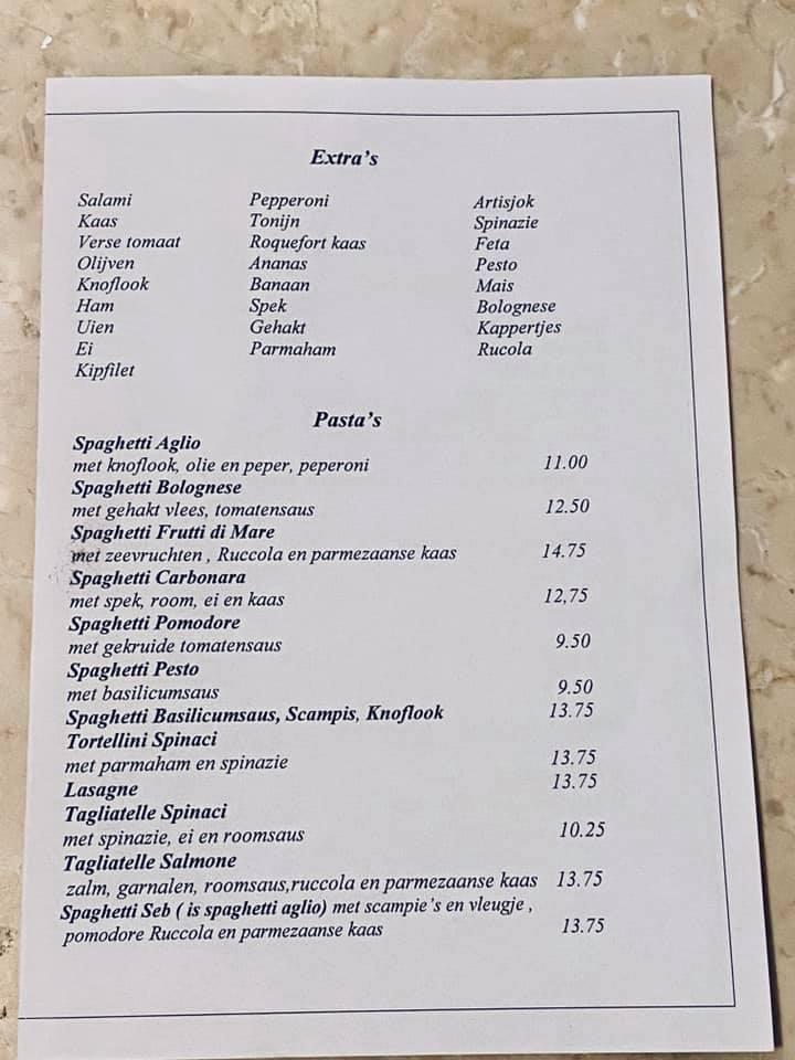 Speisekarte von Ristorante Verdi, Domburg