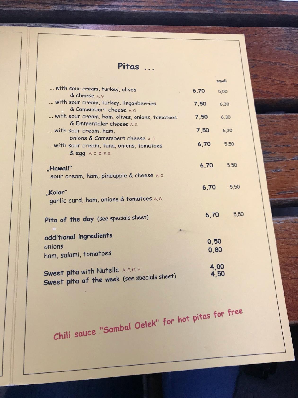 Menu at Kolar Beisl - Kleeblattgasse pub & bar, Vienna, Kleeblattgasse 5