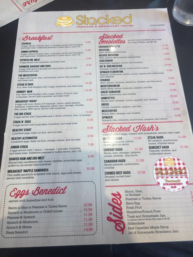 Menu at Stacked Pancake & Breakfast House Angus restaurant, Angus
