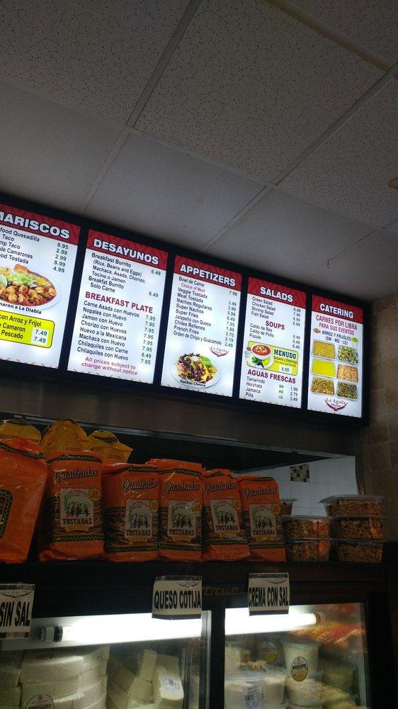 Menu at Aguila Market, Fullerton
