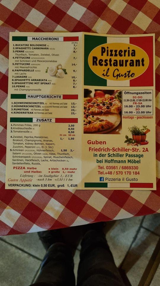 Menu at Pizzeria il Gusto, Gubin