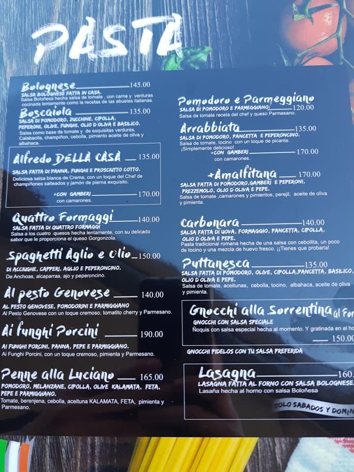 Carta del restaurante Vía Nápoli, Saltillo, Boulevard Ing Eulalio ...