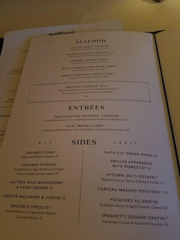 Menu at Del Frisco's Double Eagle Steakhouse, Orlando