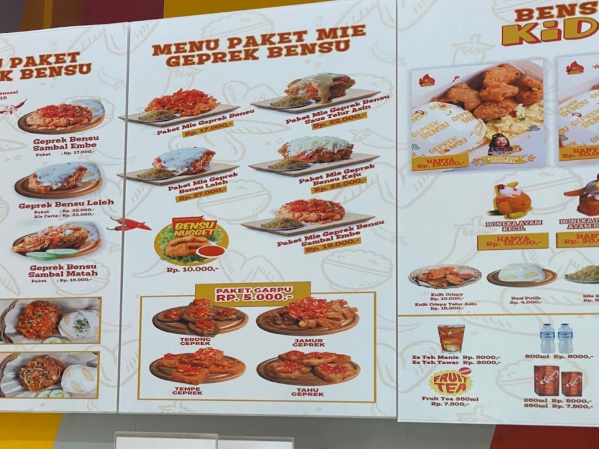 Menu at Geprek Bensu Gading Serpong restaurant, Tangerang, Jl. Gading ...