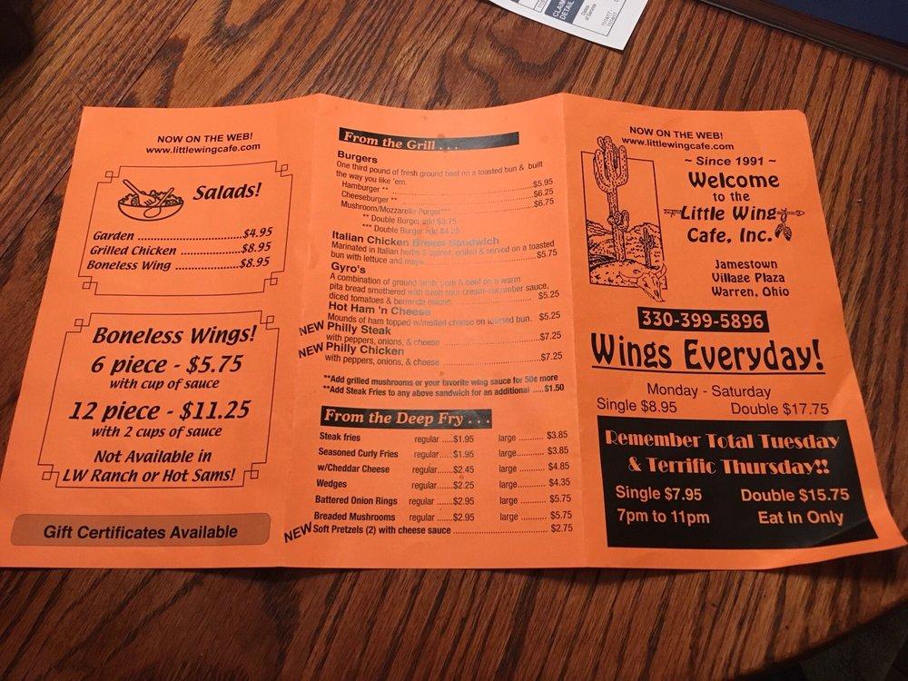 Menu at Little Wing Cafe, Warren, Mahoning Ave NW #3