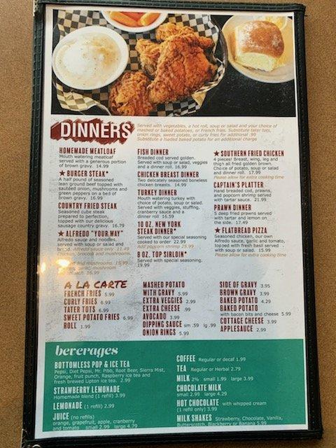 Menu at Mr Doug's Restaurant, Yelm