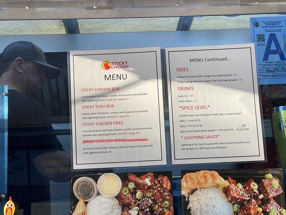 Menu at Sticky Chicken, Escondido