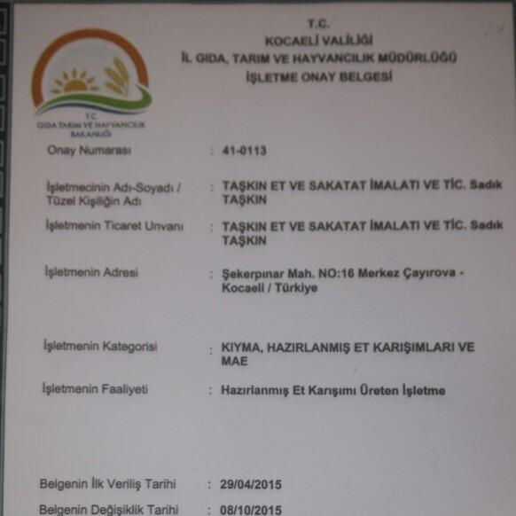 Menu at Taşkin Kokoreç, Turkey