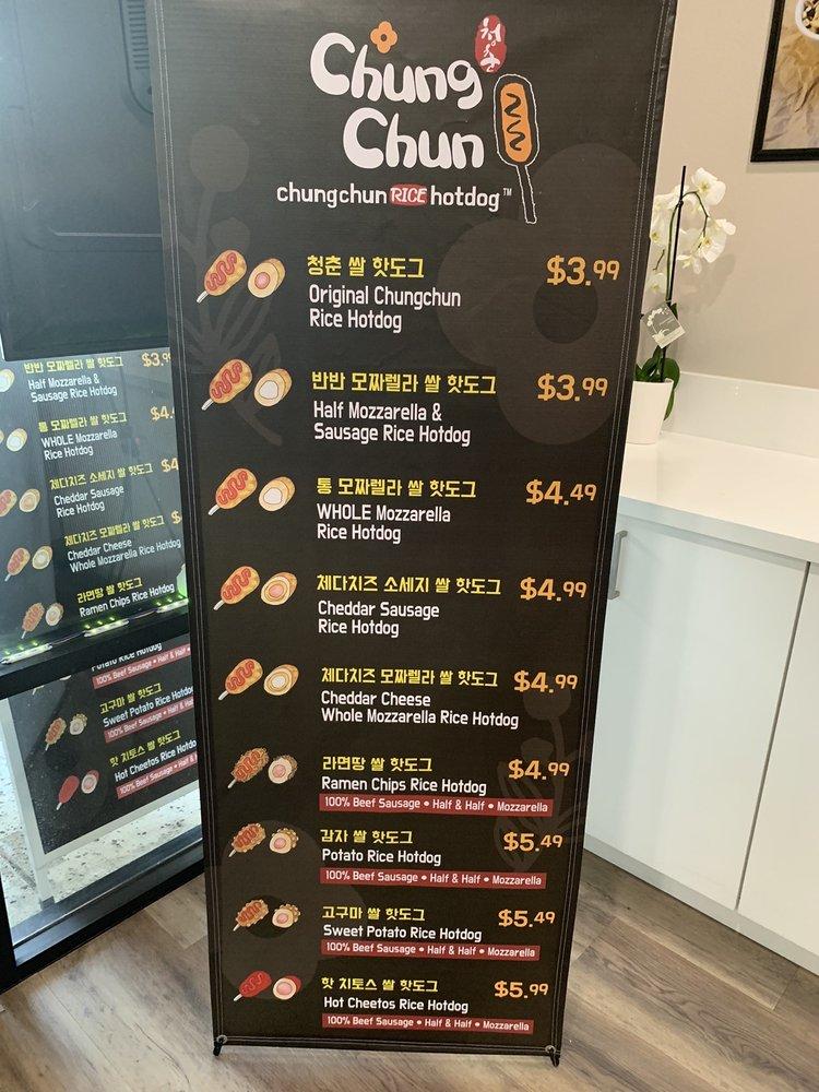 Carta del restaurante Chung Chun Rice Hotdog, Anaheim