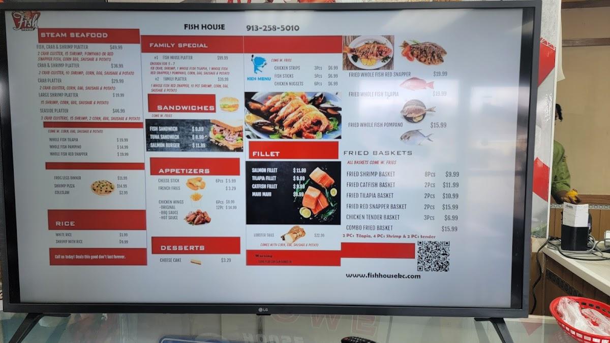 Menu at Fish House restaurant, Kansas City