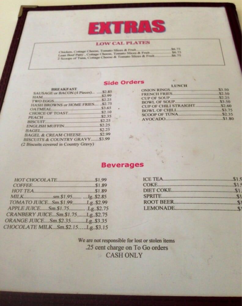 Menu at Red Hill Cafe, Santa Ana