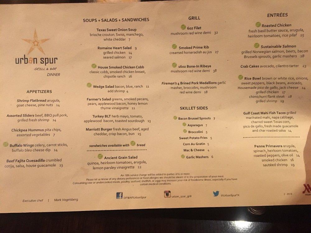 Menu at Urban Spur pub & bar, Irving