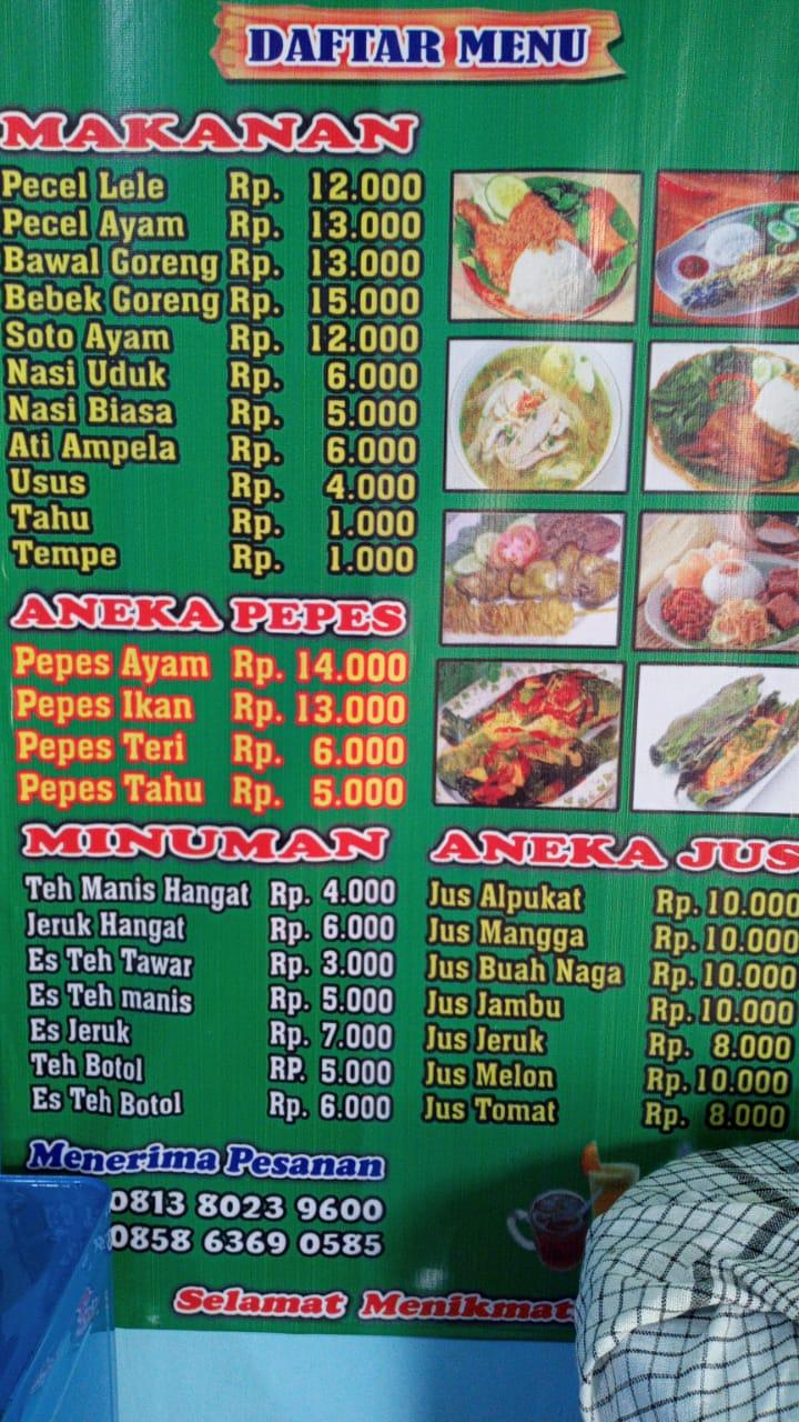 Menu at AYAM KREMES RB restaurant, Central Jakarta