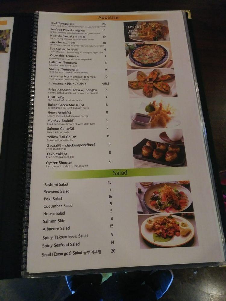 Carta de Kalbi King Korean BBQ & Sushi, Bakersfield