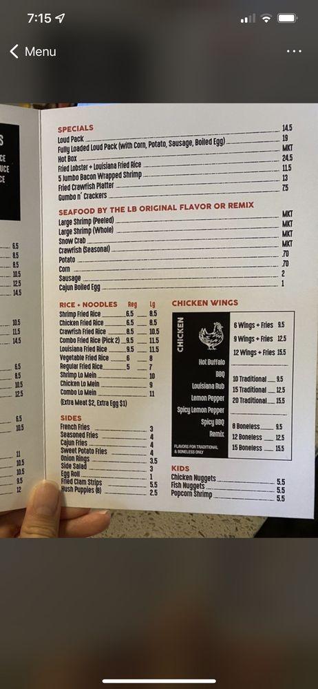 Menu at Lotus Seafood restaurant, Houston, Southwest Fwy