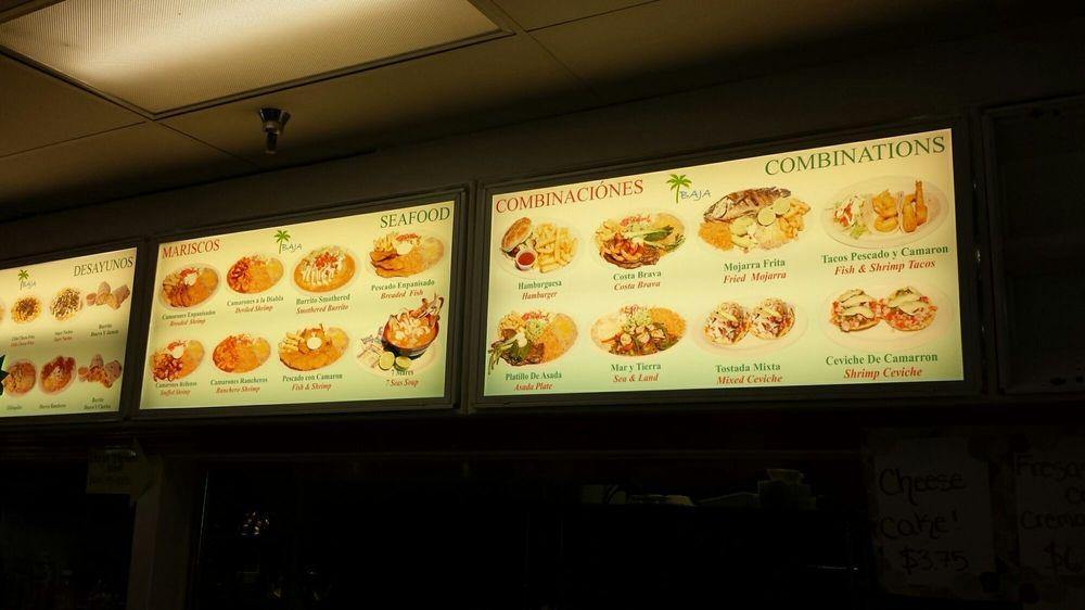 Menu at Baja Mexican food restaurant, Rio Rancho